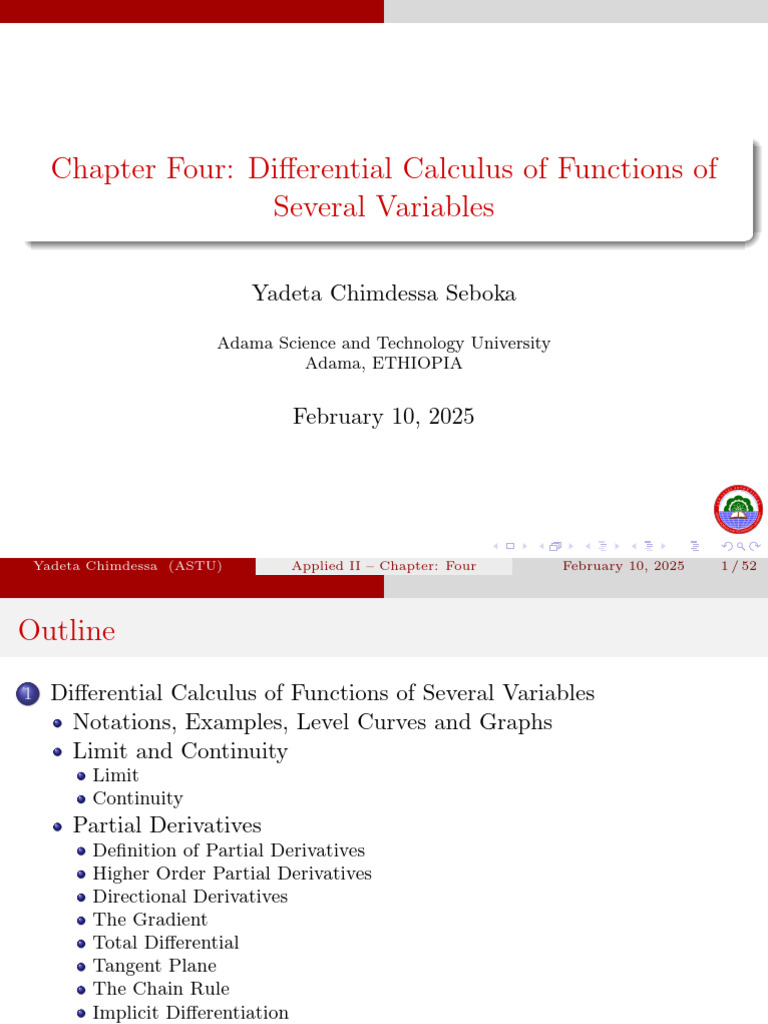 Ch_4_Differential_calculus_of_functions_of_several_variables | PDF ...