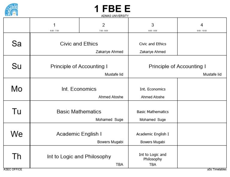 Morning Fresh Class Schedule S1 2025-2026 (2) (1) | PDF