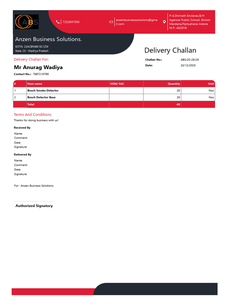 Bpl Delivery Challan_ABS 25-26 26-23-12_25 | PDF