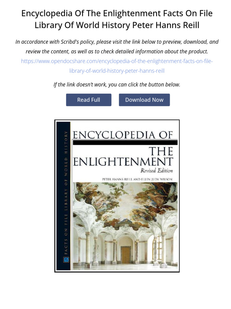 Encyclopedia Of The Enlightenment Facts on File Library of World ...