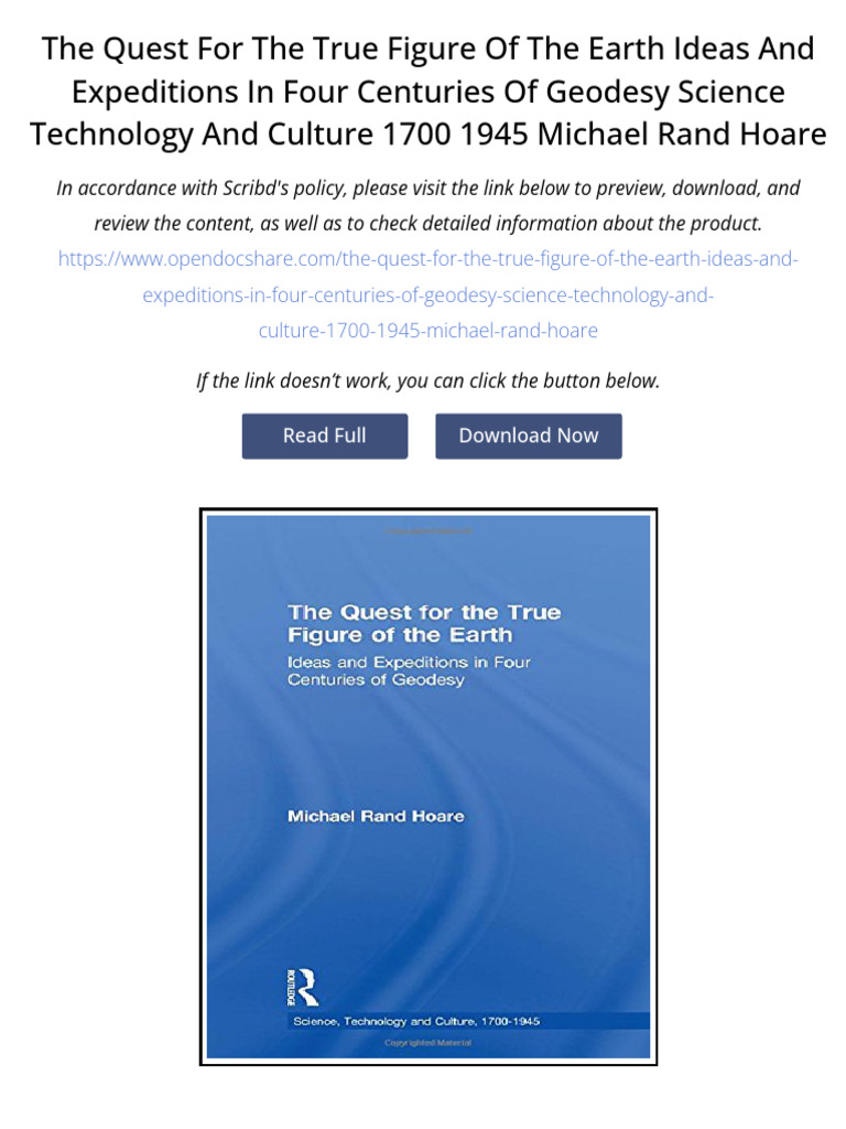 The Quest for the True Figure of the Earth Ideas and Expeditions in ...