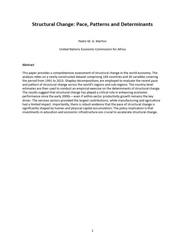 Determinants Structural Change | PDF | Labour Economics | Errors And ...