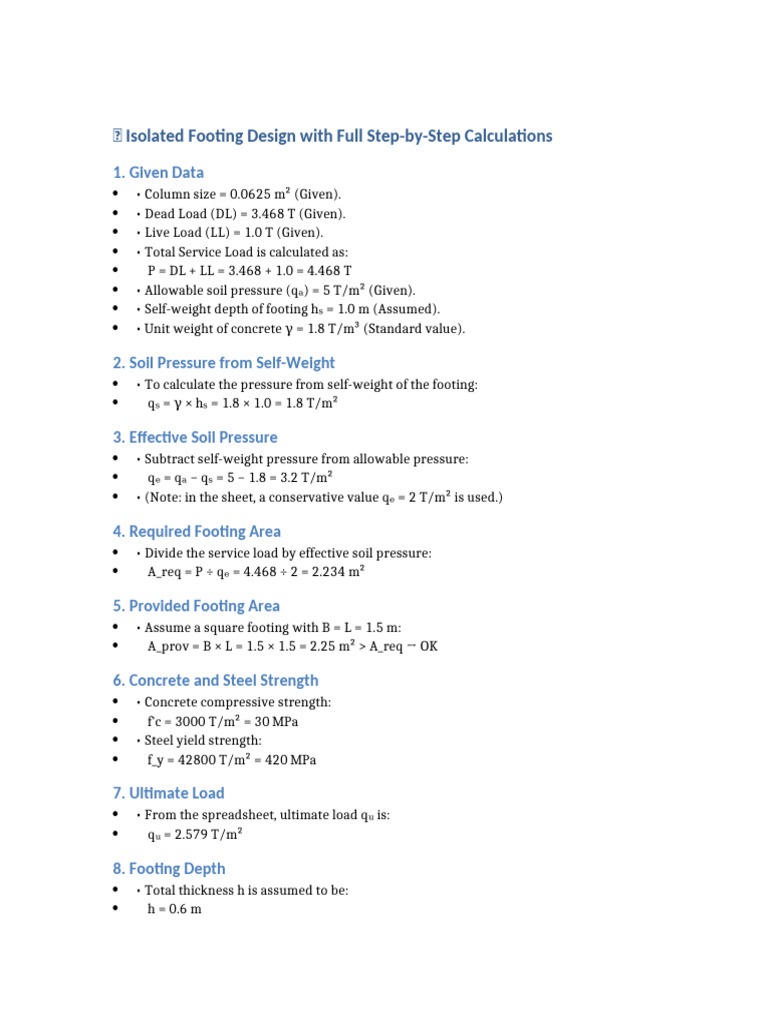 Isolated Footing Design With Steps | PDF