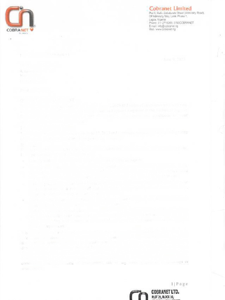 Offer Letter..John N. | PDF