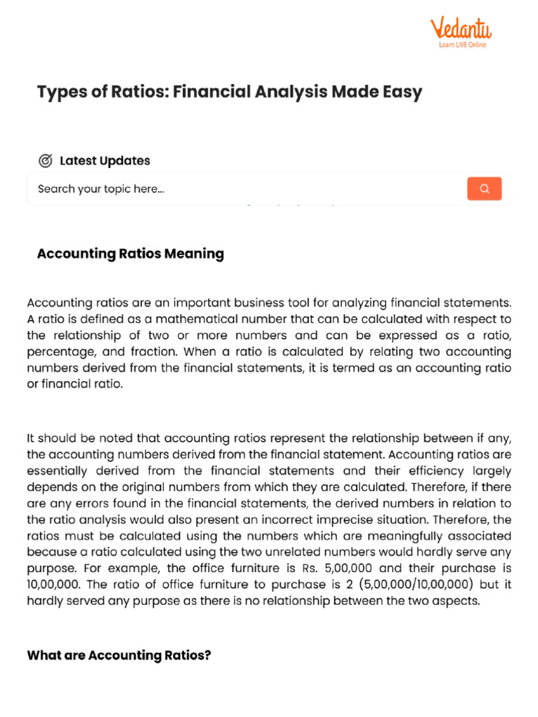 Types of Ratios - Financial Analysis Made Easy | PDF