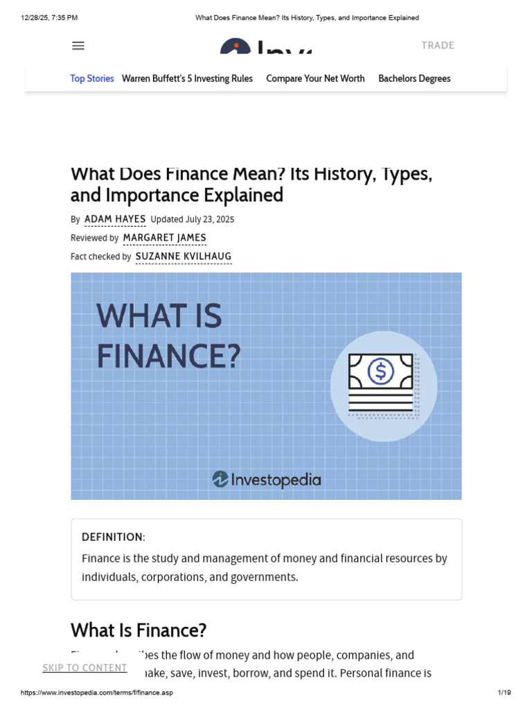 What Does Finance Mean_ Its History, Types, And Importance Explained ...