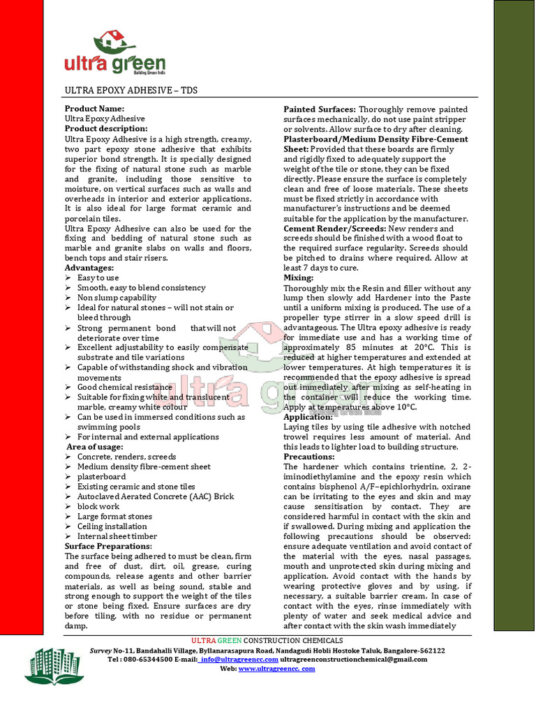 Ultra Epoxy Adhesive Technical Data Sheet | PDF | Epoxy | Adhesive