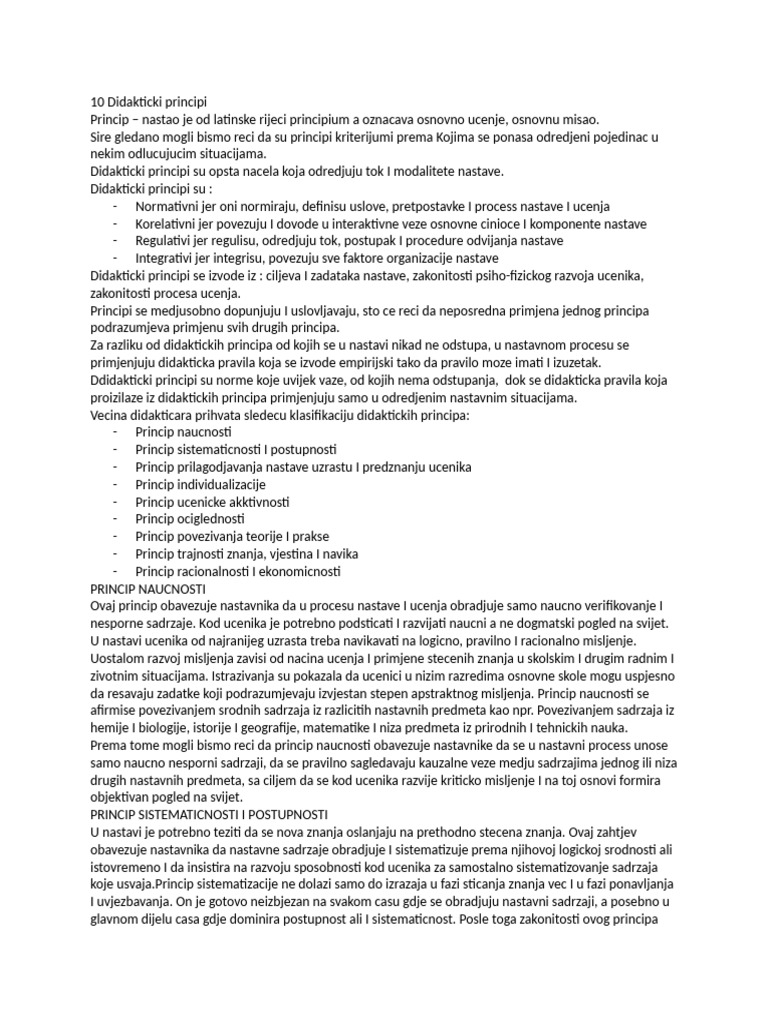 10 Didakticki Principi | PDF