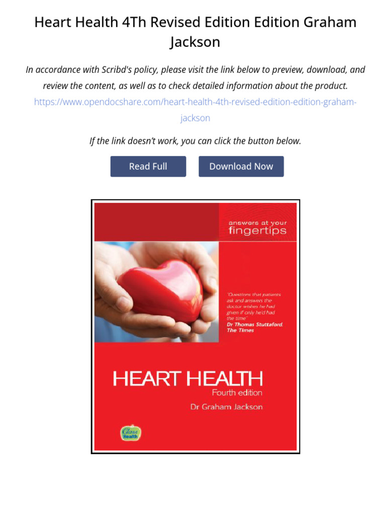 Heart Health 4th Revised edition Edition Graham Jackson available all ...