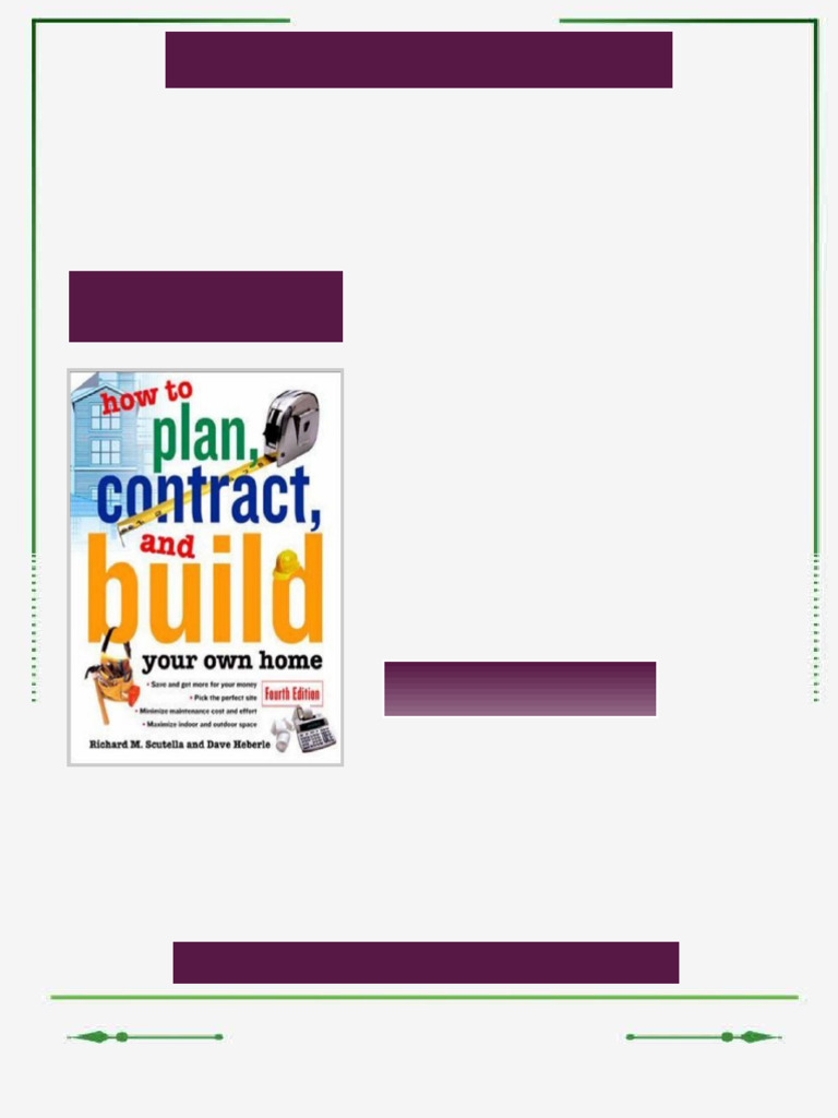 How to Plan Contract and Build Your Own Home 4th Edition Richard M ...
