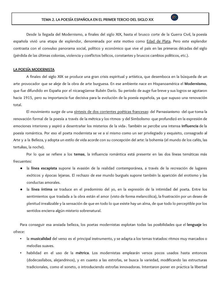 2-Poesia Primer Tercio Xx.docx | PDF | Poesía