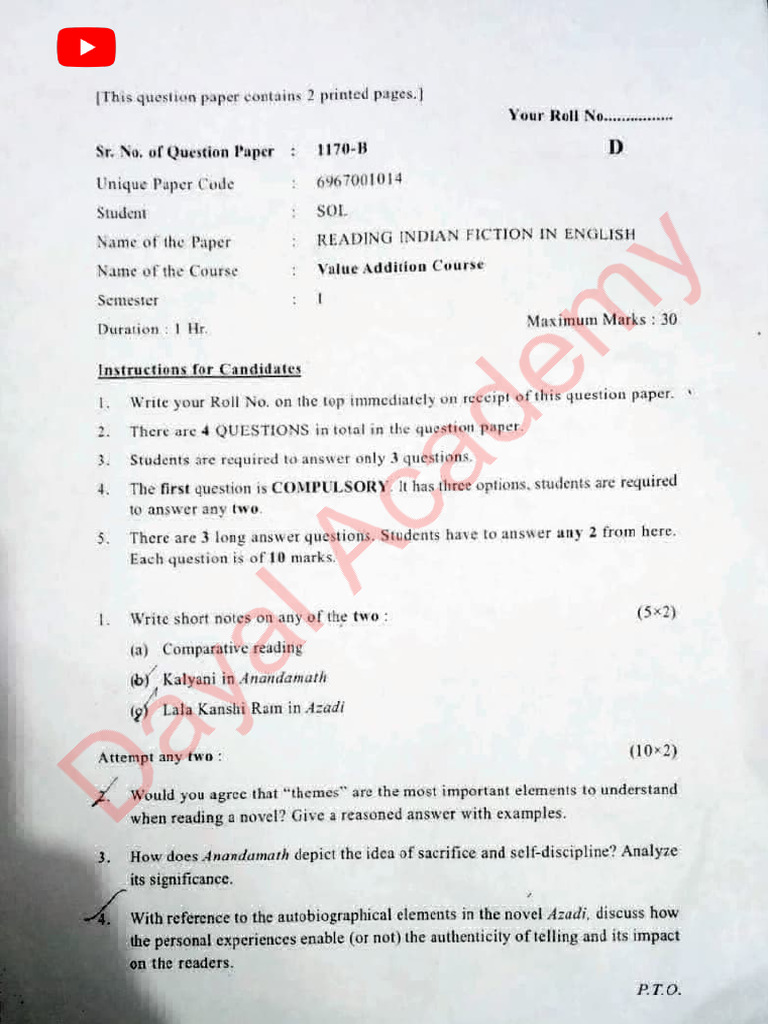 VAC Reading Indian Fiction in English 13th Mar 2023 Final 1170B | PDF