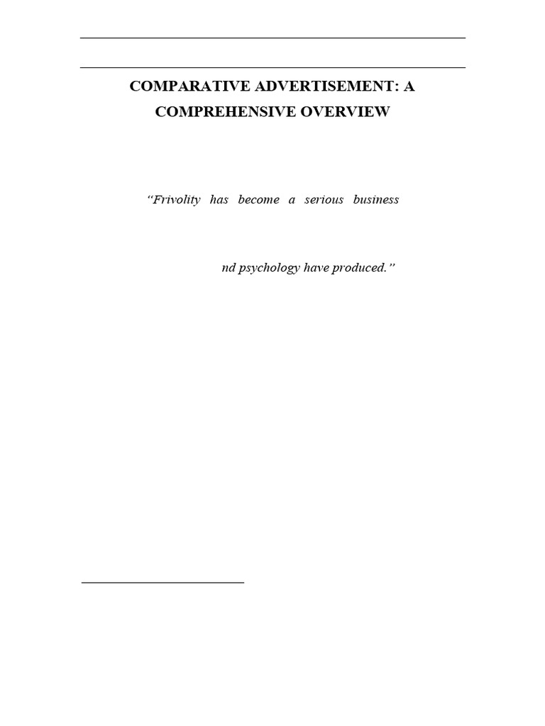 Comparative Ad | PDF | Trademark | Advertising