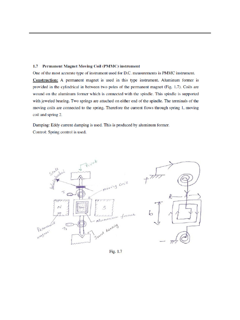 Construction and Working of Permanent Magnet Moving Coil Instruments | PDF