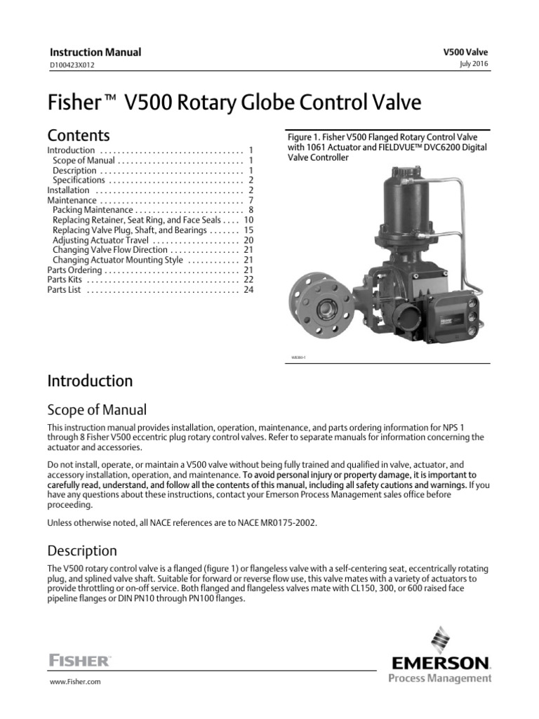 Fisher V500 | PDF | Valve | Actuator
