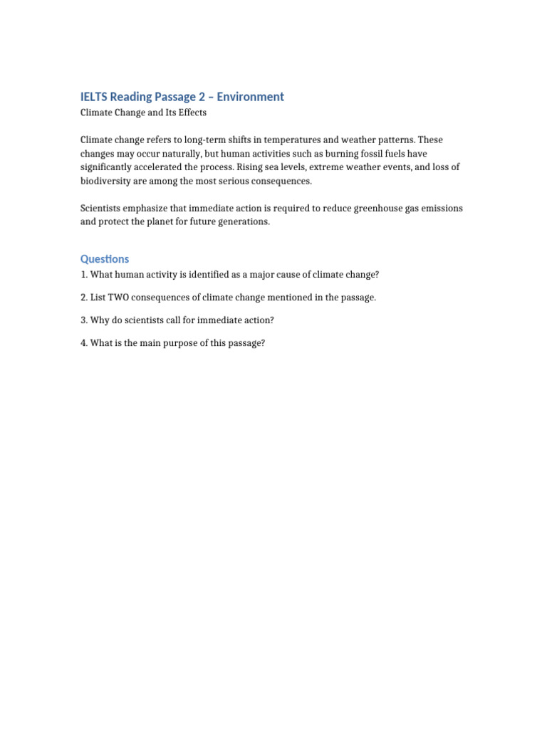IELTS Reading With Questions 2 | PDF