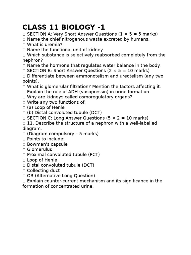 Class 11 Biology -1 | PDF