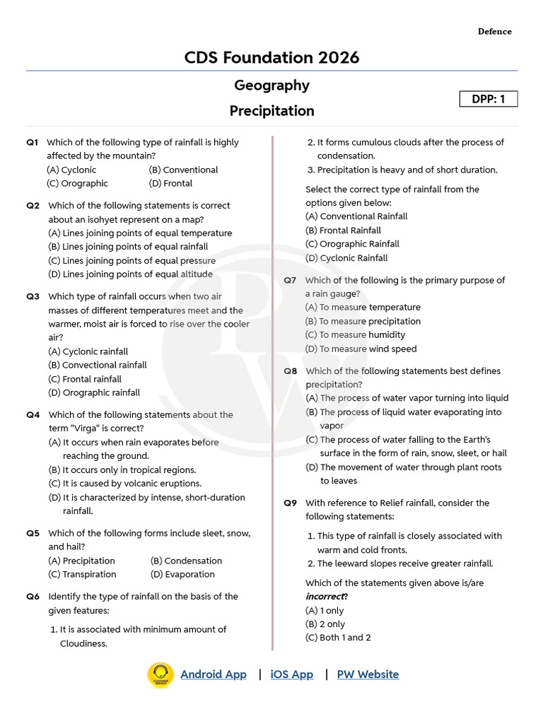 Precipitation DPP 01 | PDF | Precipitation | Rain