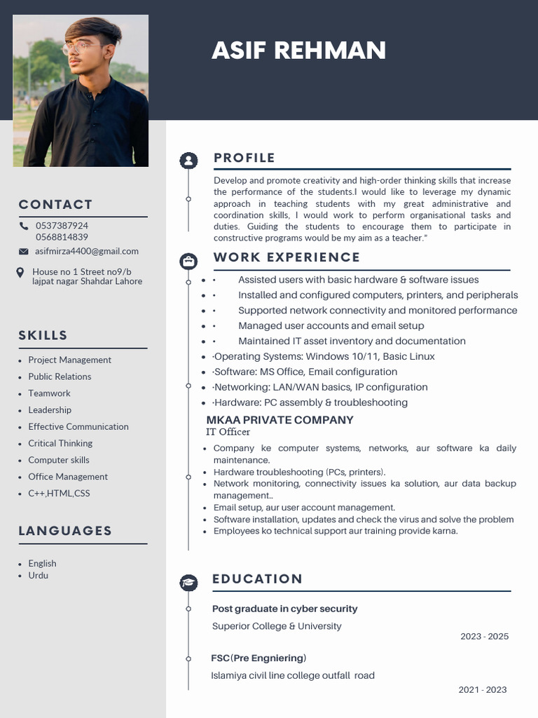 CV 2 - Asif Mirza | PDF | Computer Network | Computing