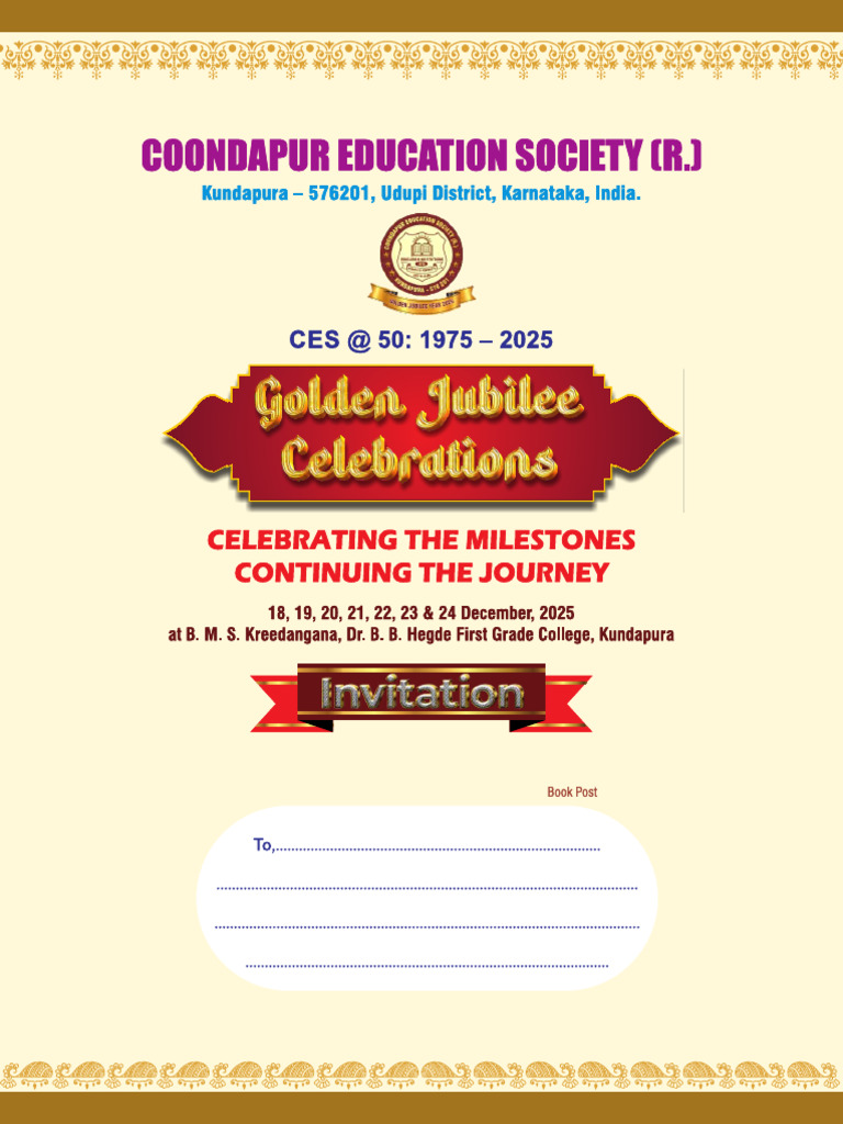 RedGolden Jubilee Invitation Final New | PDF