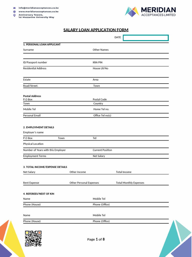 Salary Loan App Form Updated | PDF | Loans | Credit