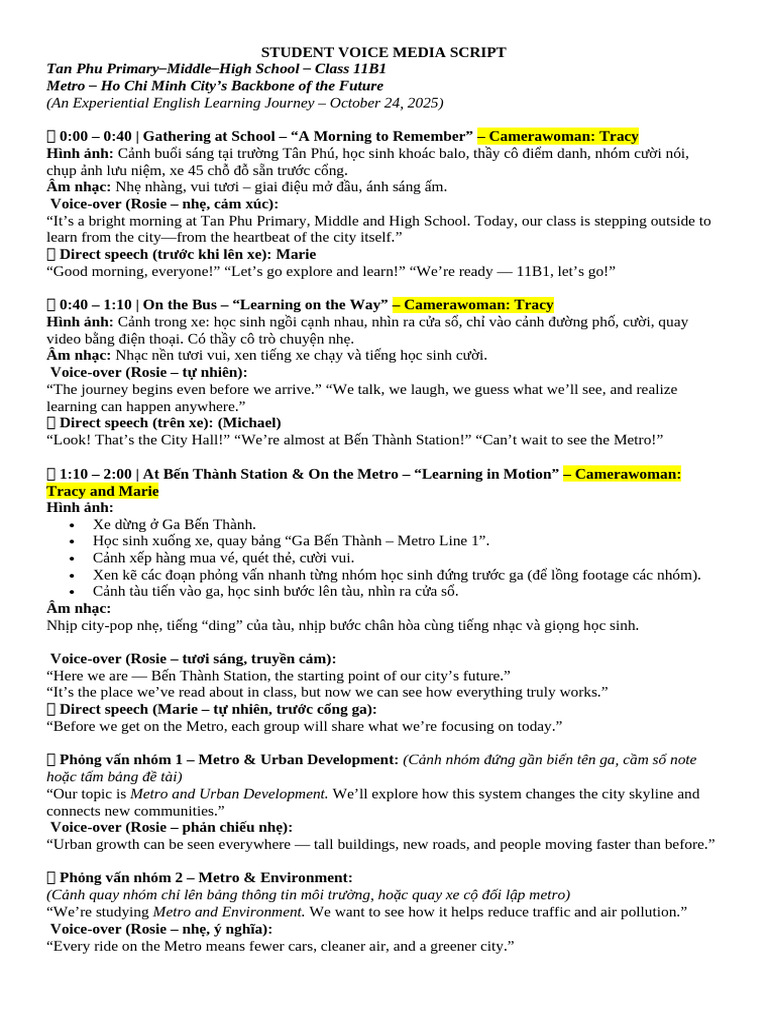 Student Voice Media Script | PDF