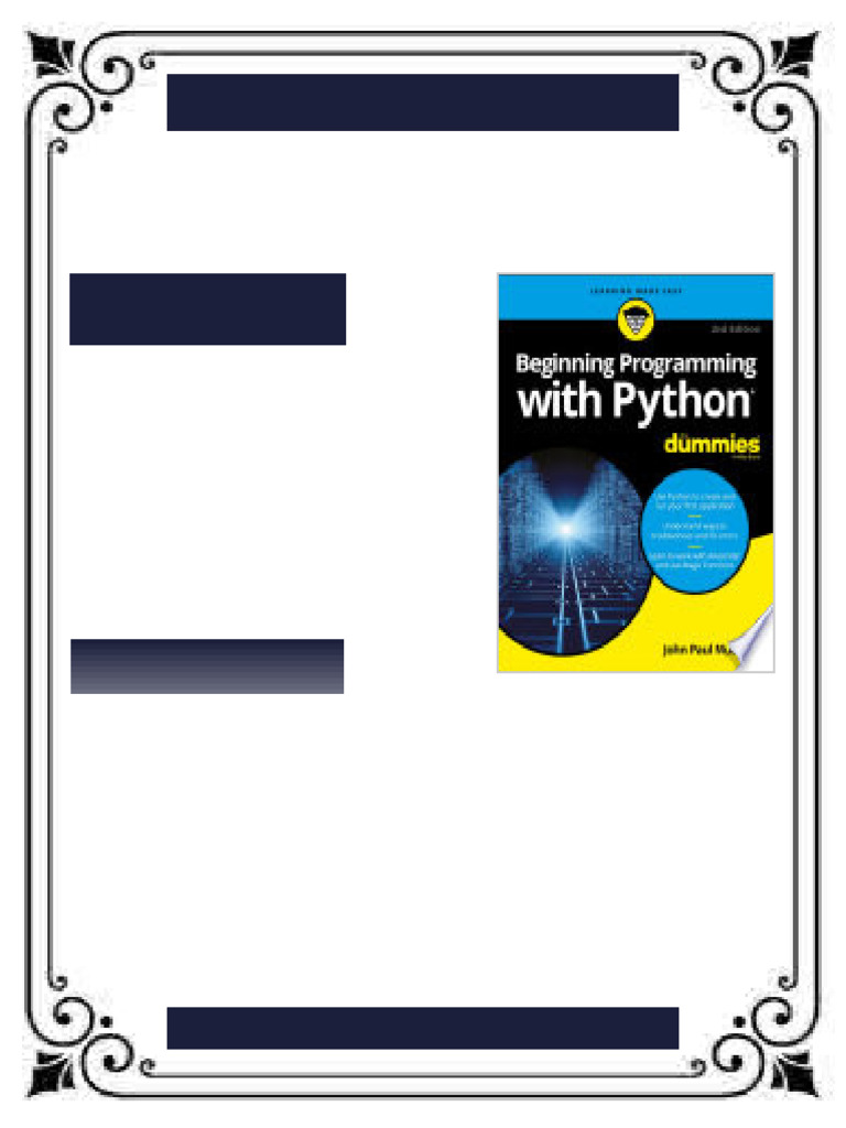 Beginning Programming with Python For Dummies 2nd Edition John Paul Mueller eBook digital print ...