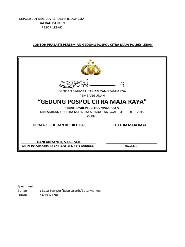 Contoh Prasasti | PDF