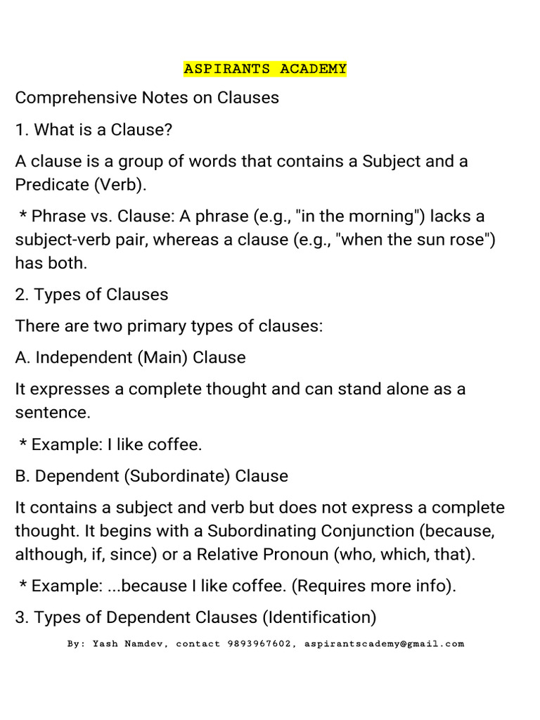 English Clause | PDF | Adverb | Subject (Grammar)
