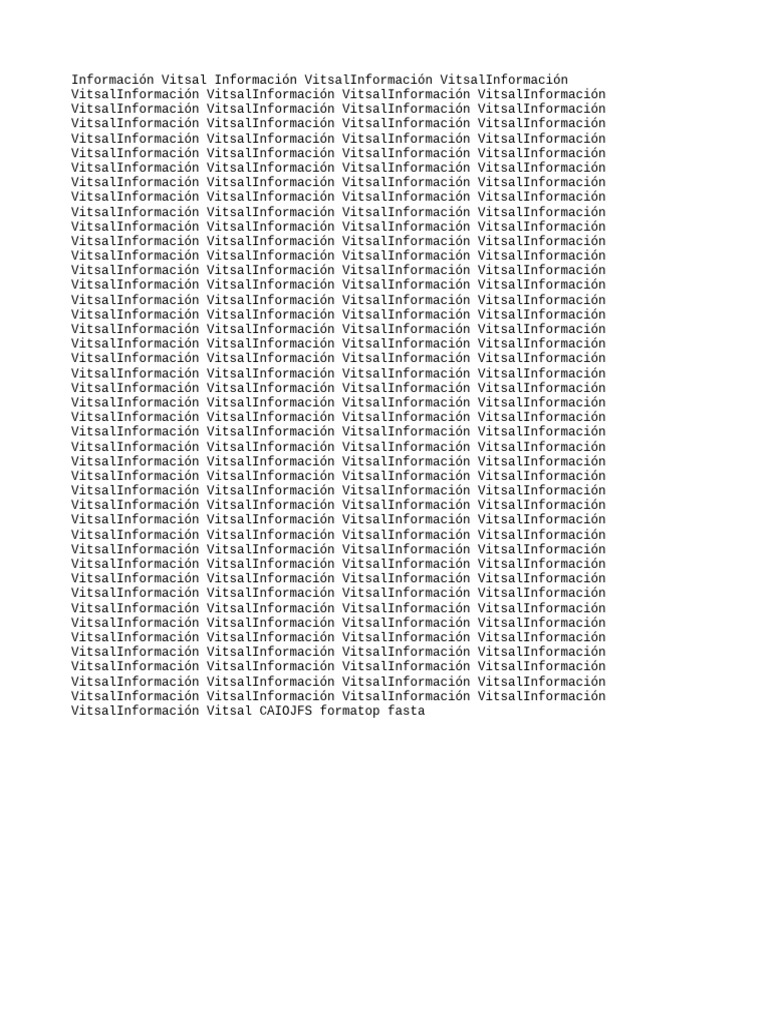 Información Vitsal Información Vits | PDF