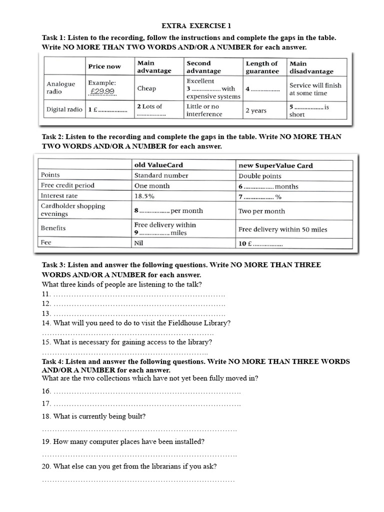 Extra Exercise 1 - In | PDF