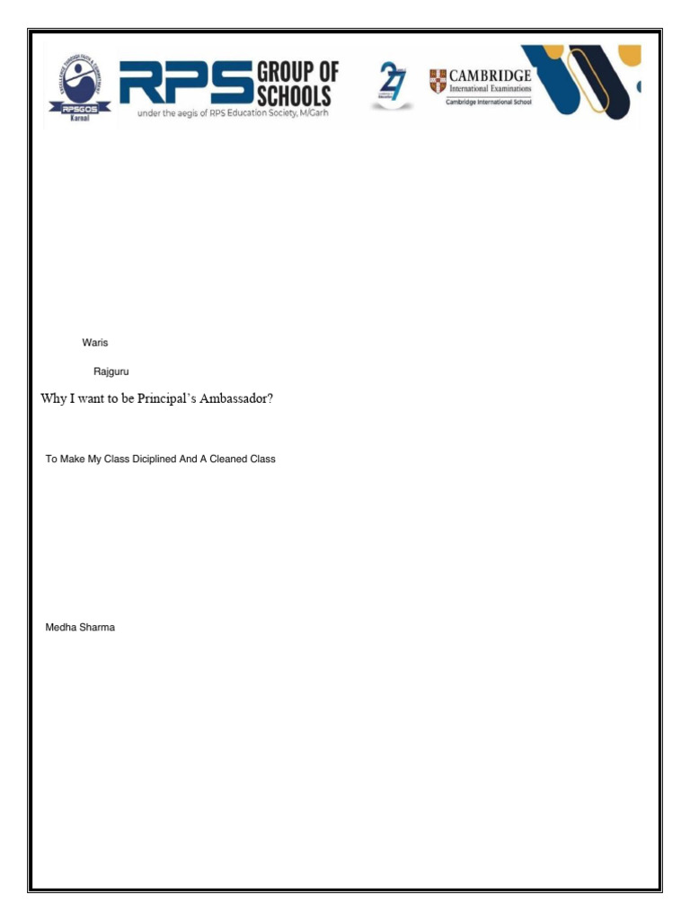 Principal Ambassador Election Form | PDF