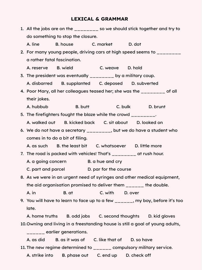 Extra Class - Lexical + Reading (1) | PDF | Spider Web | Spider
