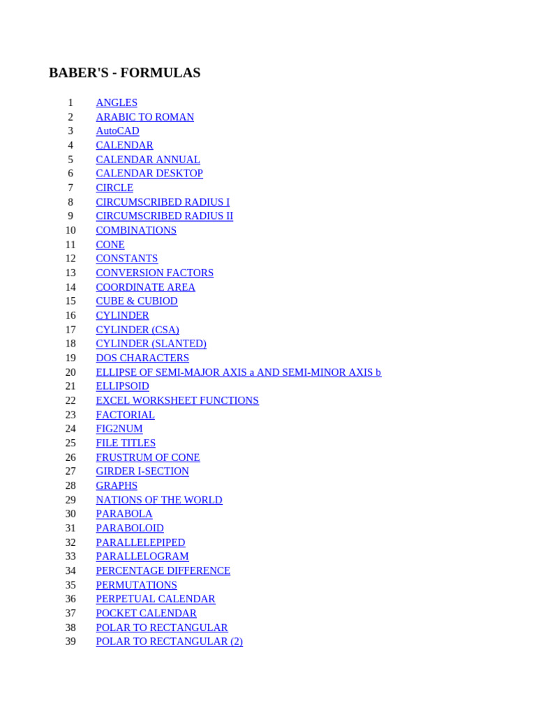 Importent Formulas | PDF | Gallon | Circle