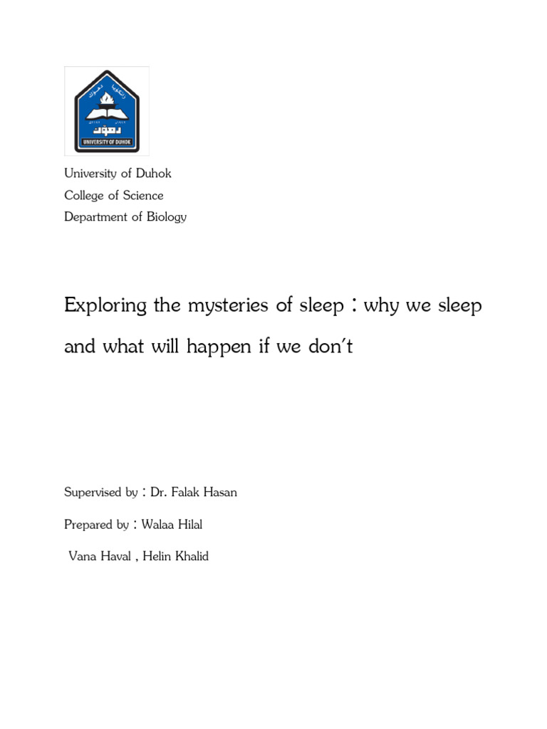 Understanding Sleep and Its Importance | PDF | Sleep | Sleep Deprivation