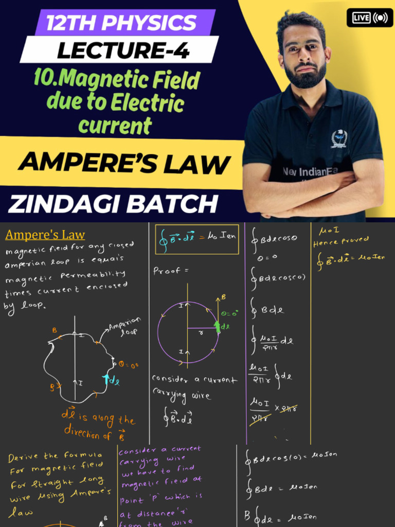 L-4 Chp-10 Magnetic Field Due to Electric Current Physics Zindagi Batch ...