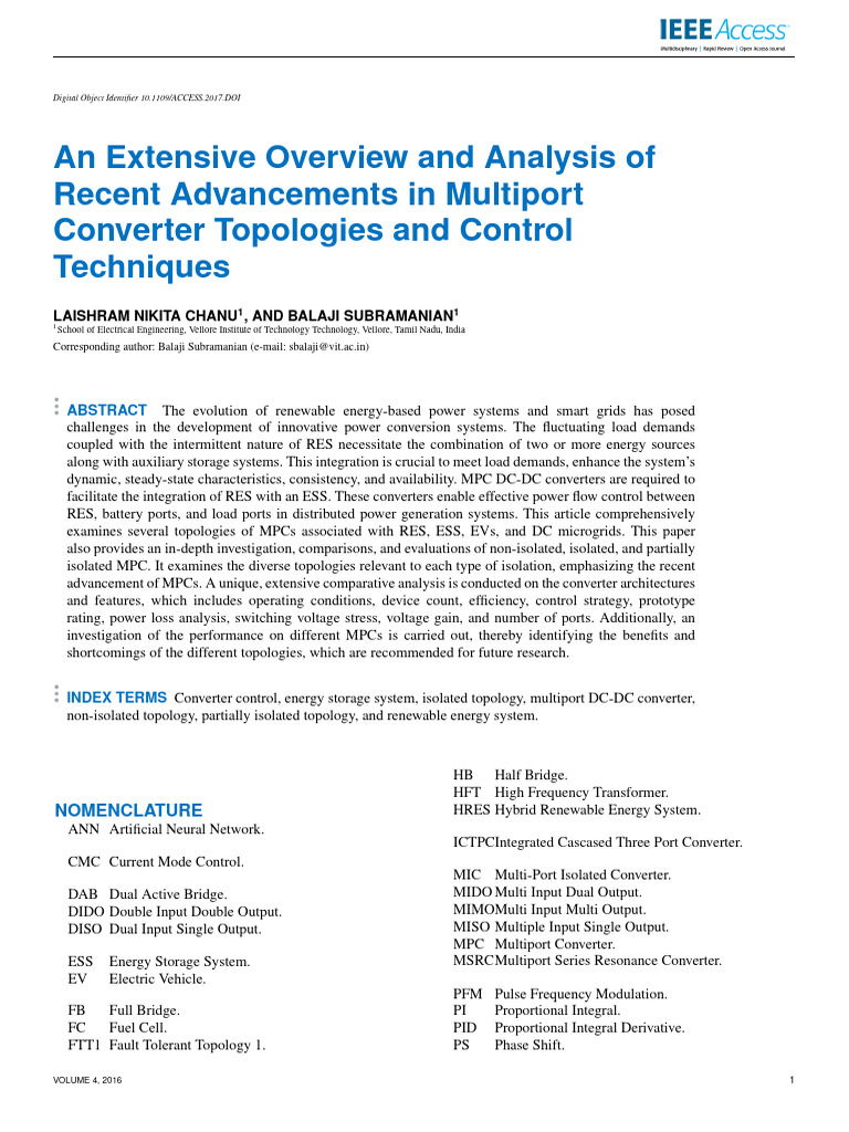An Extensive Overview and Analysis of Recent Advancements in Multiport ...