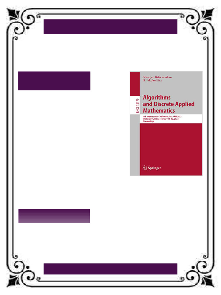 Algorithms and Discrete Applied Mathematics: 8th International ...