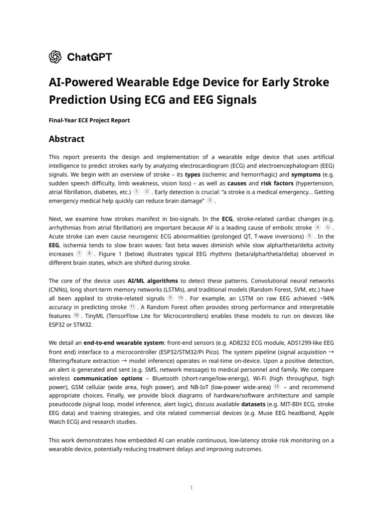AI Wearable Device for Stroke Prediction | PDF | Stroke ...