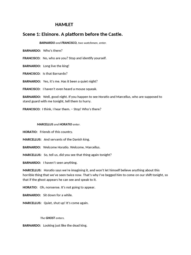 Hamlet Act 1 Scene Summaries | PDF | Hamlet