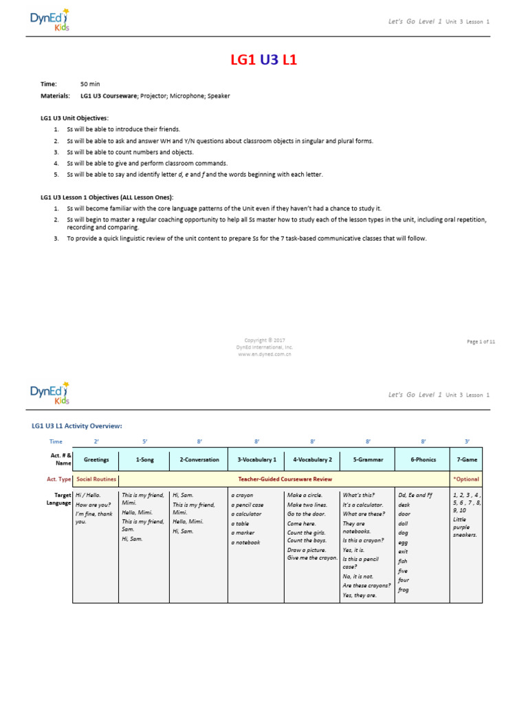 16-LG-L1-U3-Lessons-1-8 | PDF | Learning | Human Communication