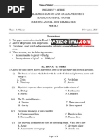 Tanzania Form One Physics Exam 2025 | PDF | Buoyancy | Density