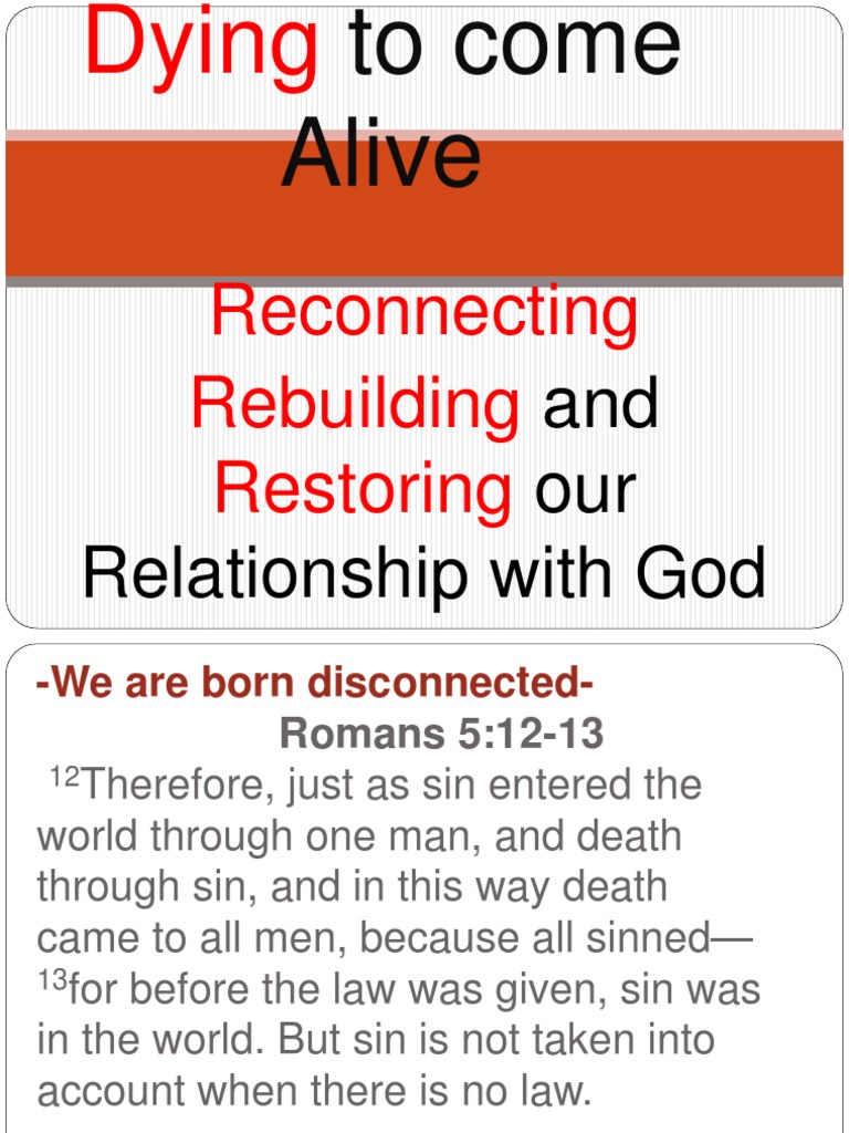 Reconnecting Rebuilding Restoring: and Our Relationship With God | PDF ...