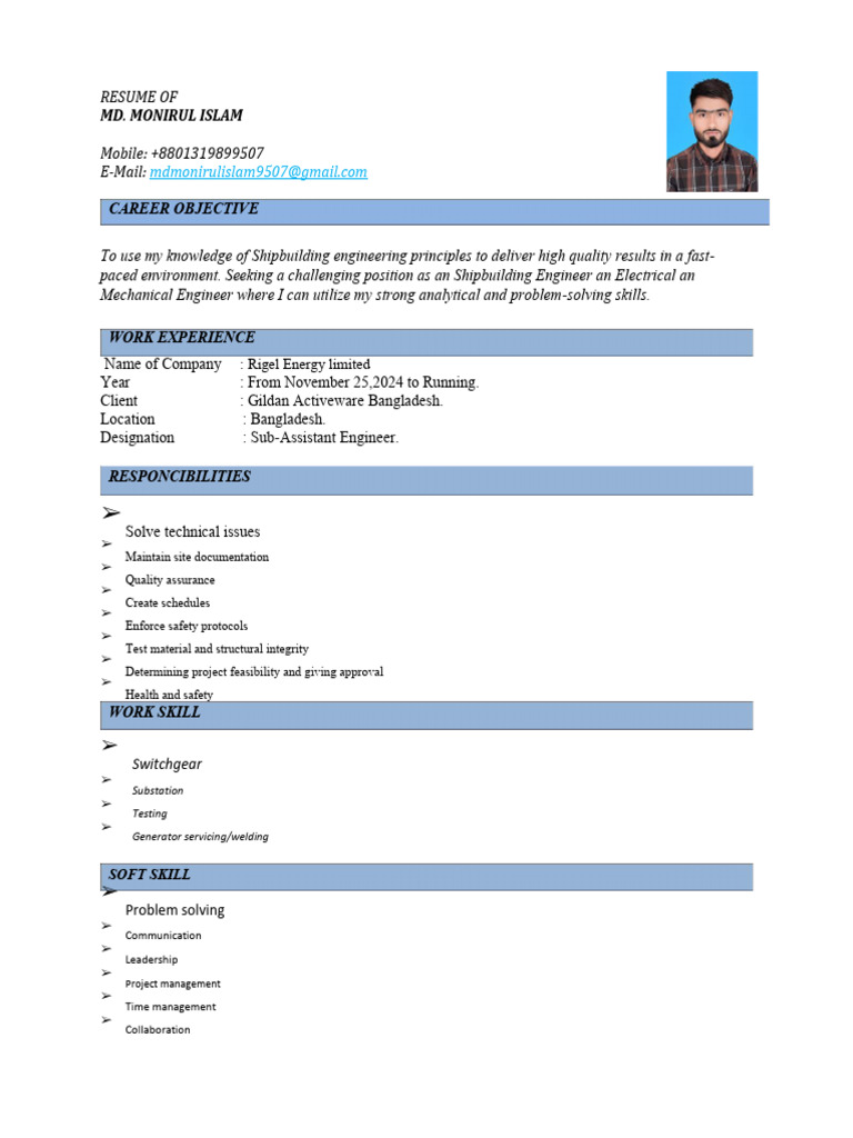 Md. Monirul Islam CV 3 | PDF
