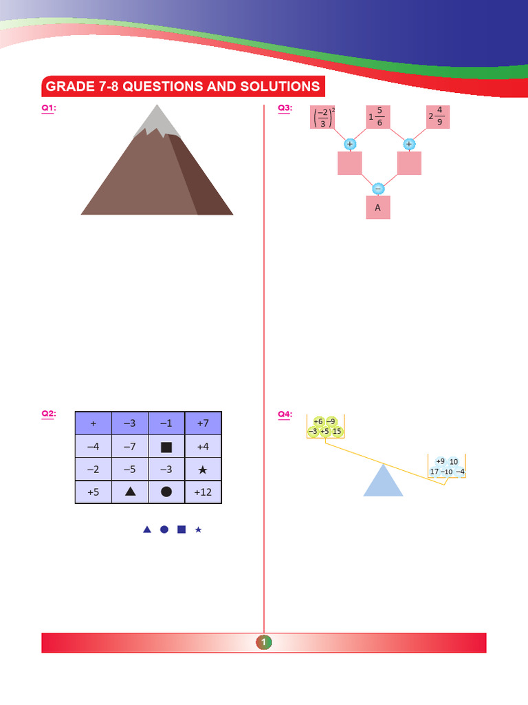 December Grade 7 8 Questions and Solutions Olympiadusa Org | PDF | Area ...
