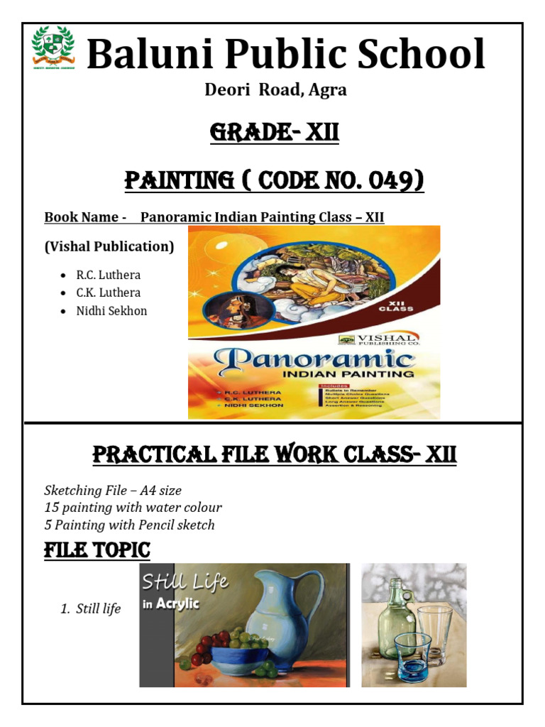 Class XII Painting Practical Guide | PDF