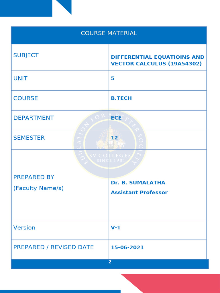 Devc Course Material Unit 5 | PDF | Integral | Calculus