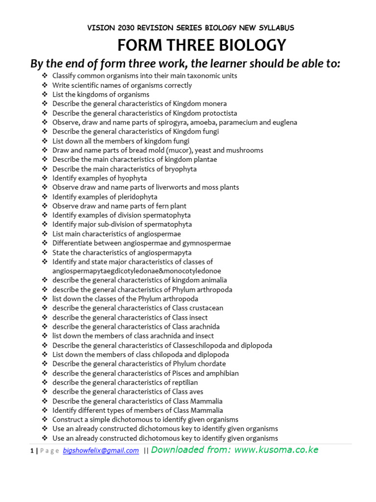 FORM THREE BIOLOGY | PDF | Sexual Reproduction | Ecosystem
