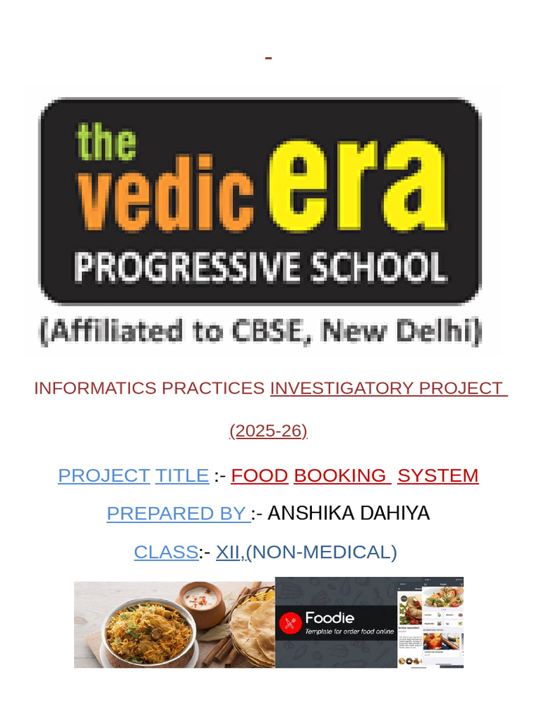 Food Booking System Project Overview | PDF | Databases | Software ...