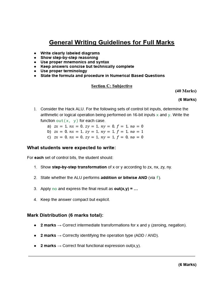 Full Marks Writing Guidelines for ALU Tasks | PDF | Computer ...